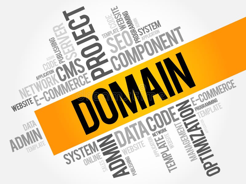 DOMAIN word cloud stock illustration. Illustration of responsive ...