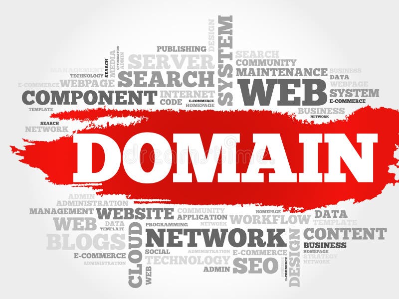 DOMAIN word cloud stock illustration. Illustration of interactive ...