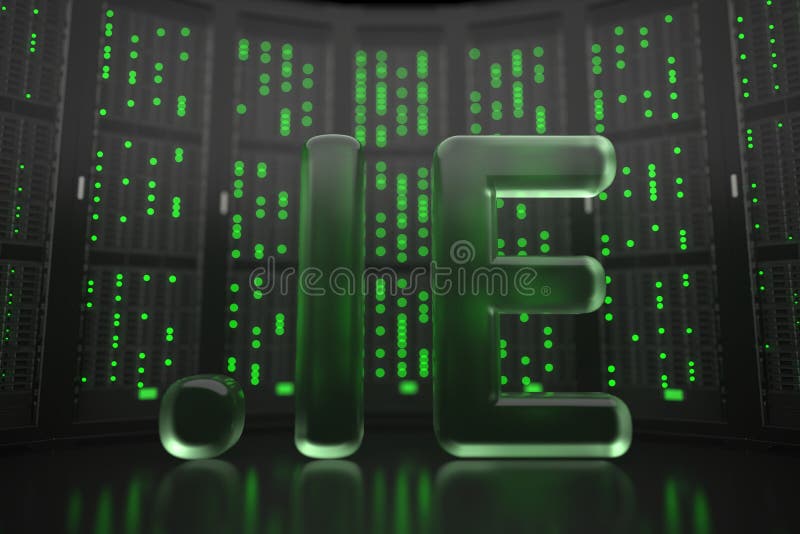 Irish Domain .ie on Server Room Background. Internet in Ireland Related ...