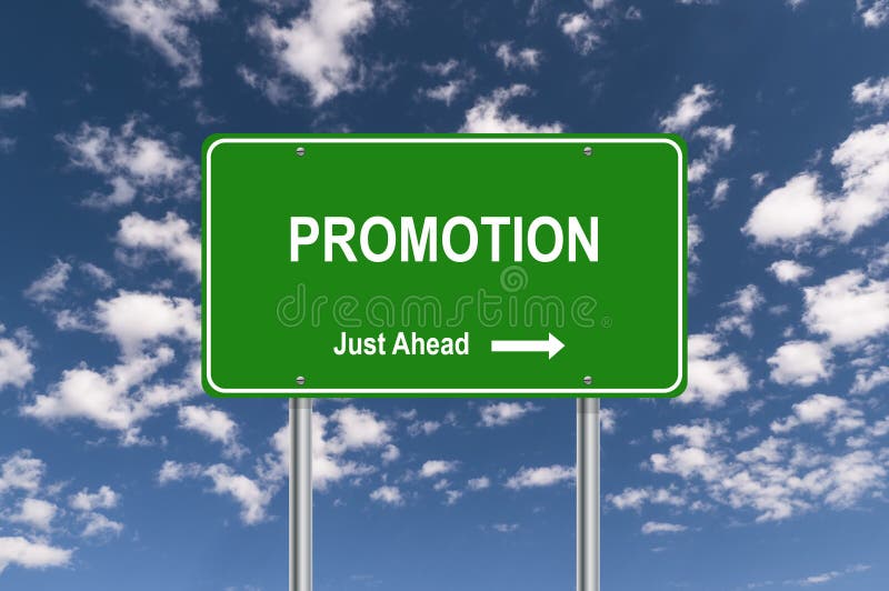 Promotion just ahead sign stock illustration. Illustration of ...