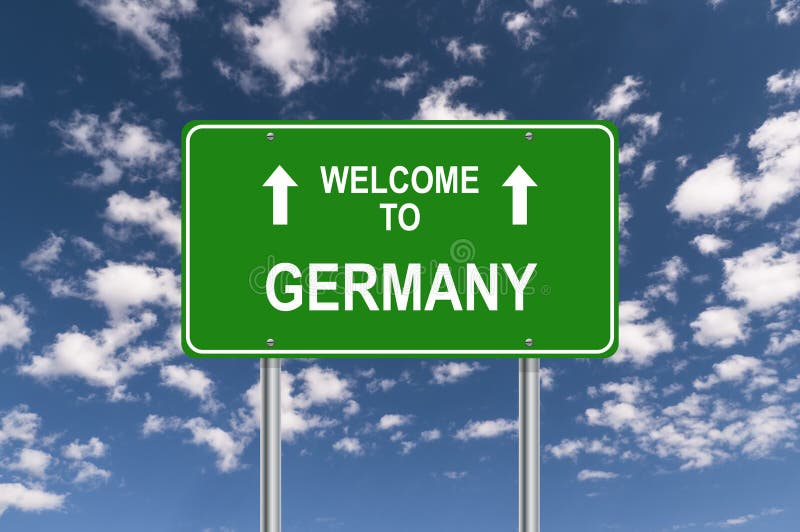 Germany Welcome To Word Text With Handwritten Font And Red Love Stock ...
