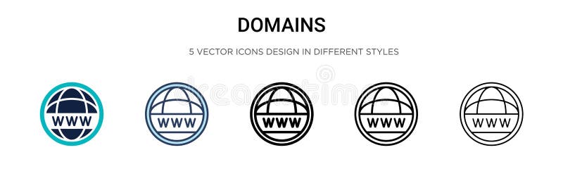 Domains Icon. Trendy Flat Vector Domains Icon on White Background from ... Domains Icon. Trendy Flat Vector Domains Icon on White Background from ...