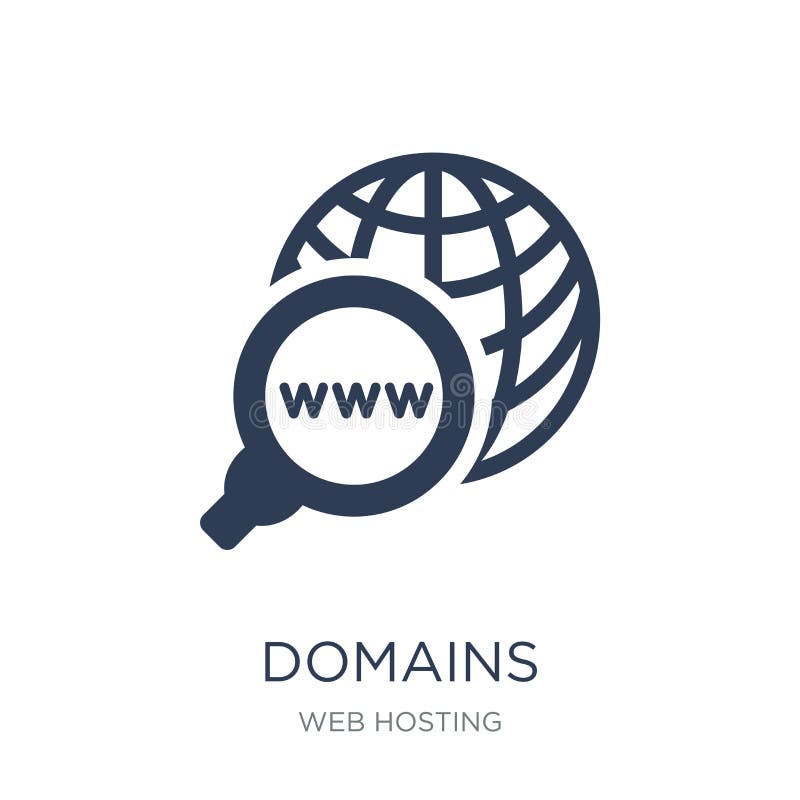 Domains Icon. Trendy Flat Vector Domains Icon on White Background from ...