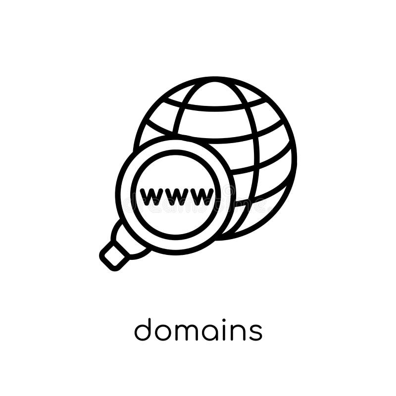 Domains Icon. Trendy Flat Vector Domains Icon on White Background from ...