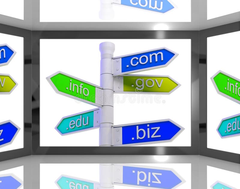 Domains on Screen Showing Internet Domains Stock Illustration ...