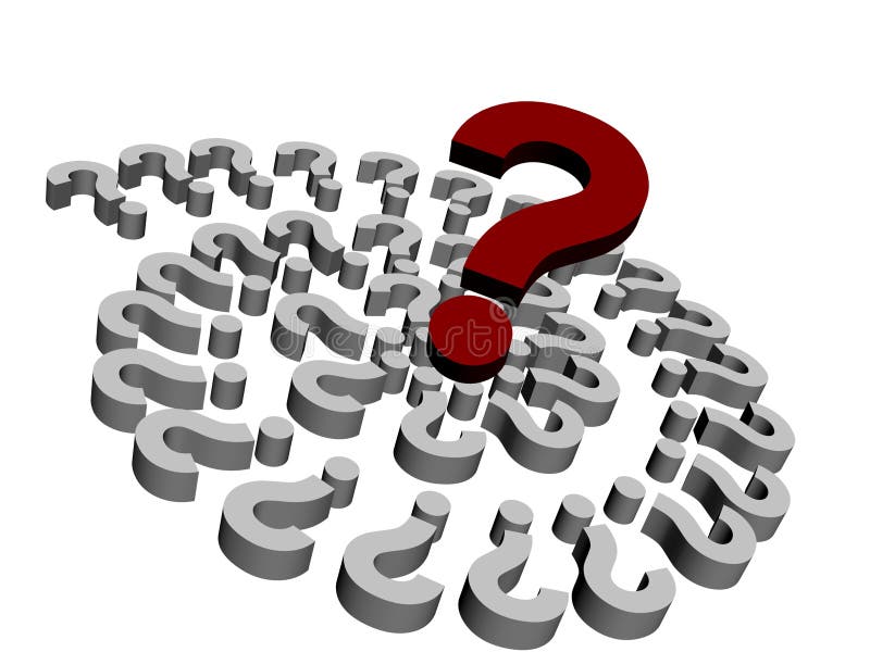 Domande 3d illustrazione di stock. Illustrazione di contrassegno - 4482085