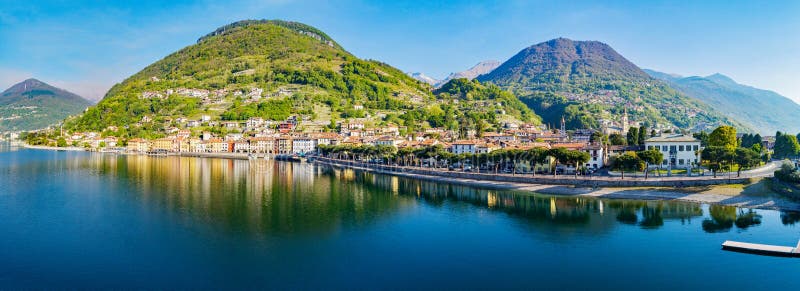 Domaso - Lake Como it stock image. Image of alpine, aerial - 182967509