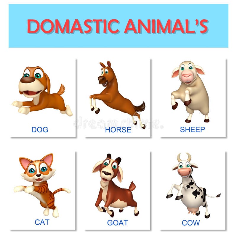 Domastic animal chart stock illustration. Illustration of toon - 70008694