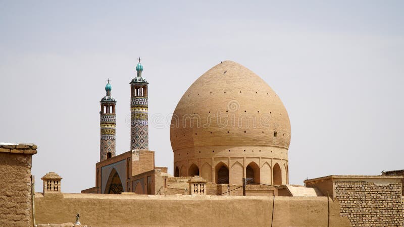 Dome of Agha Bozorg Mosque, Kashan Iran Stock Image - Image of monument ...
