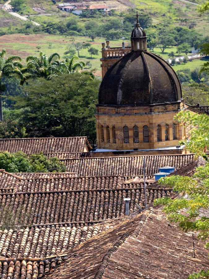 The Dome on Barichara Catholic Church, Colombia Stock Photo - Image of ...