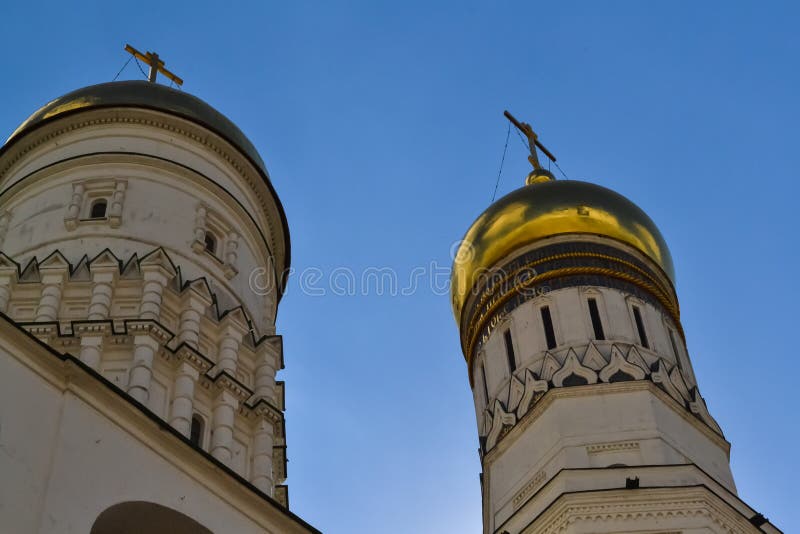 The Dome of the Bell Tower of Ivan the Great Opposite the Blue Sky ...