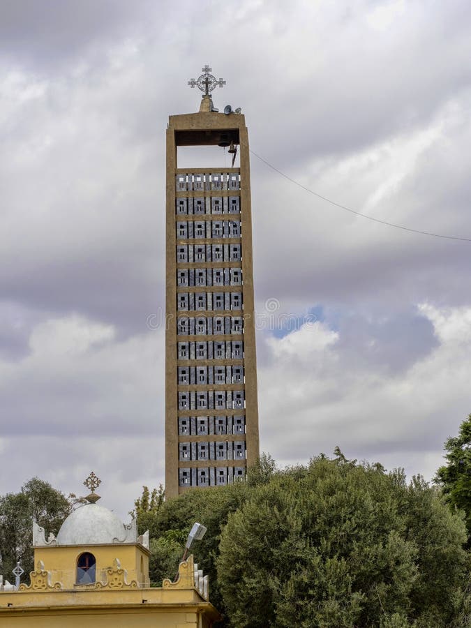 Dome and Belltower in Axum, Ethiopia Stock Photo - Image of religion ...