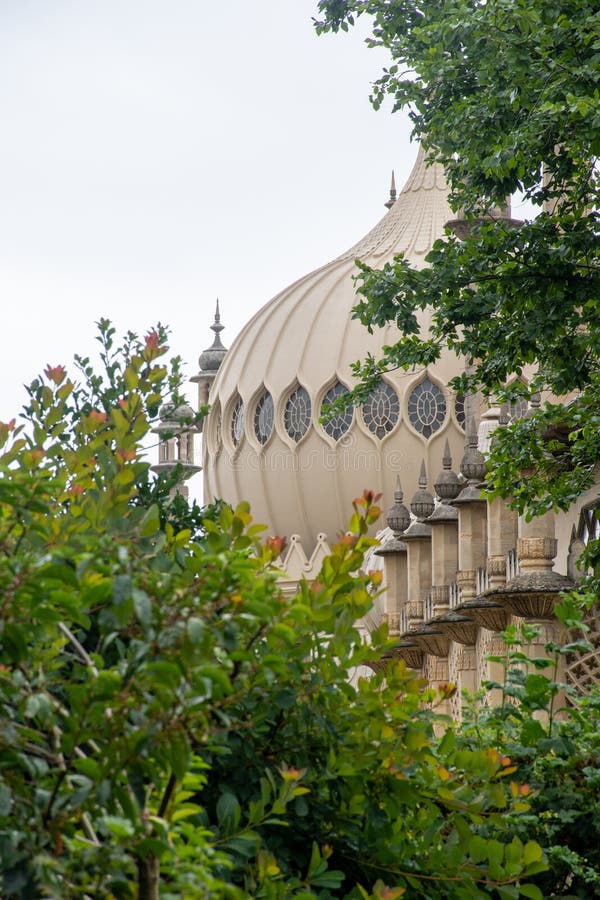 Dome of Brighton Pavilion through Trees Stock Photo - Image of travel ...