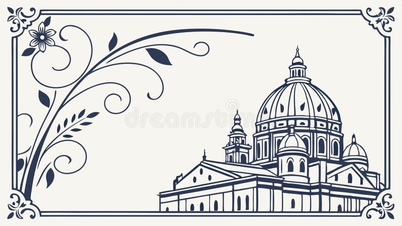 Dome Building Frame Corner, Architectural Design for City Themes Vector ...