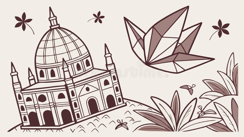 Dome Building with Origami Birds, Architecture, and Creative Design ...