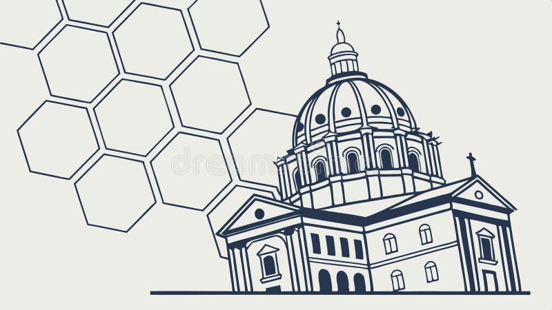 Dome Building Outline, Architectural Design, Historical Landmark ...