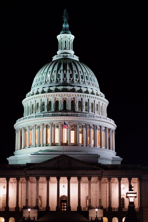 Dome of the Capital Building at Night Editorial Stock Image - Image of ...