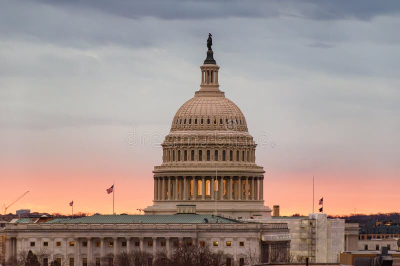 The Dome of Capitol Building at the Dawn, Washington D.C Editorial ...