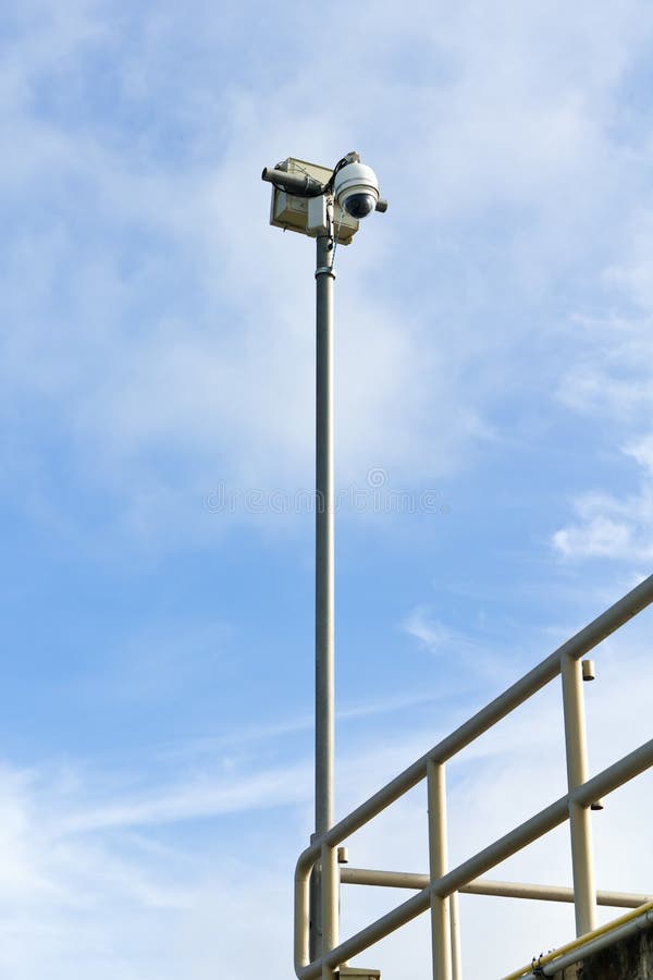 Wireless Access Point Antenna and Cctv Camera Mounted on the Pole Stock ...