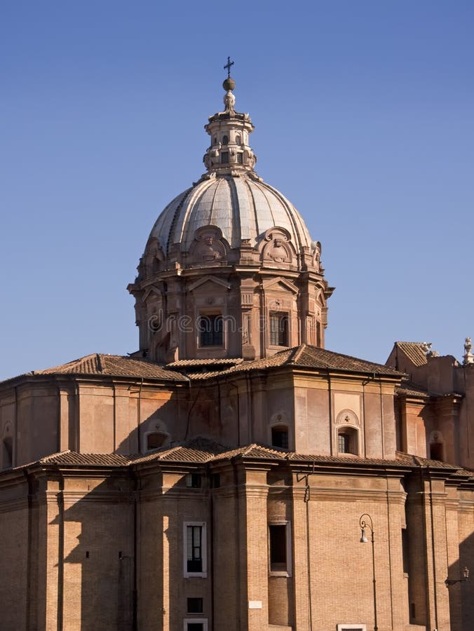Dome of the Church in Forum Romanum in Rome Stock Image - Image of dome ...