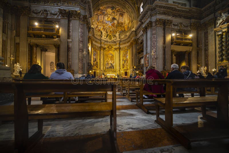 Church of the Jesus in Rome, Italy. November-15-2019 Editorial Stock ...