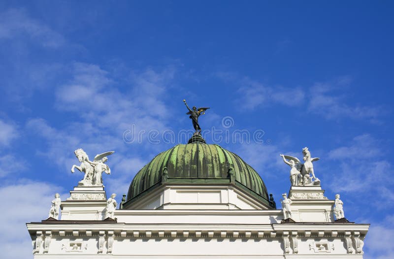 Dome of Classicist Architecture Stock Image - Image of horse, frontal ...