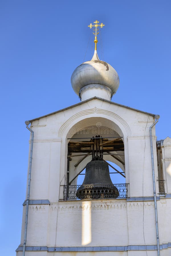 The Dome and Cross of the Bell Tower of the Medieval Monastery in ...
