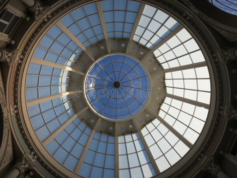 Dome with Glass Windows of a Passage in the Hague Stock Image - Image ...