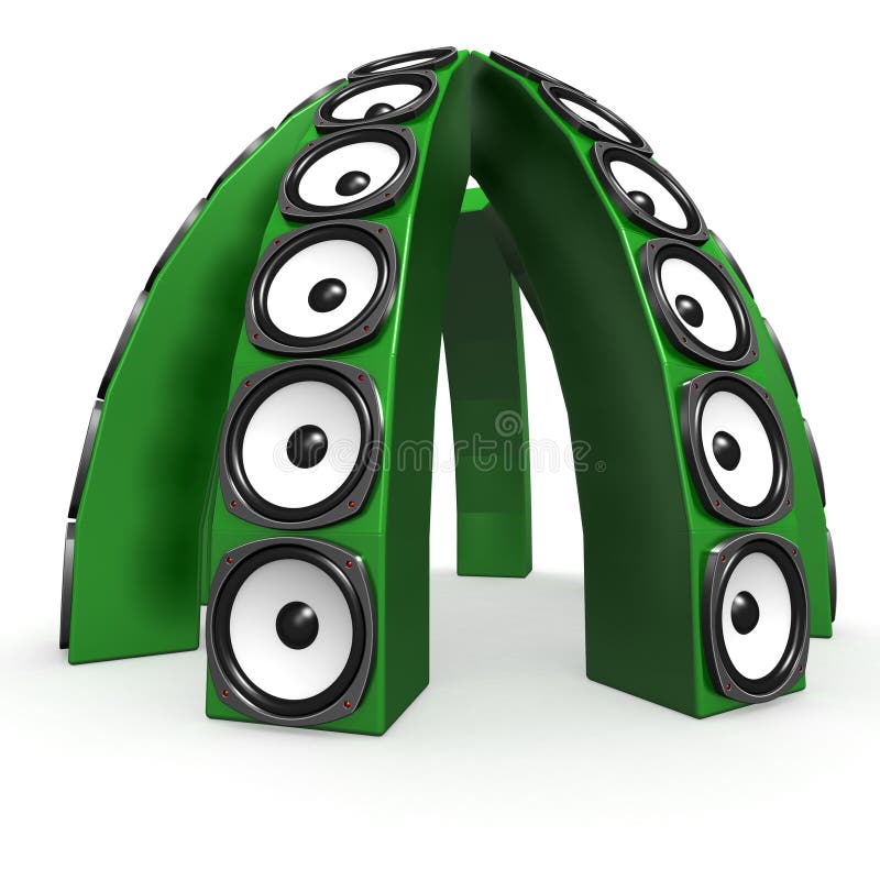 Dome of green sound boxes stock illustration. Illustration of feast ...