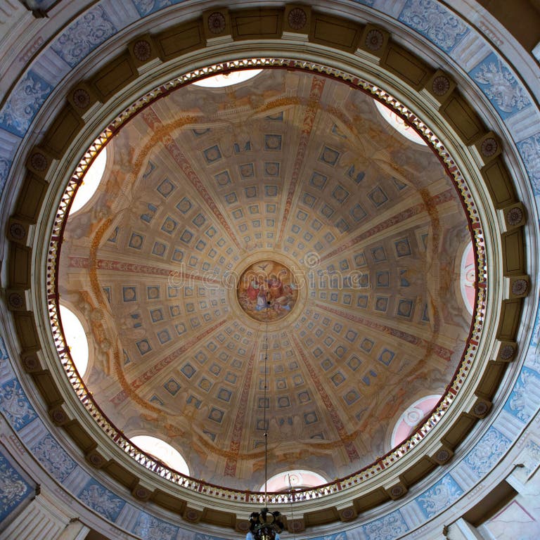 Dome of Holy Trinity Church in Suderve Stock Photo - Image of fresco ...