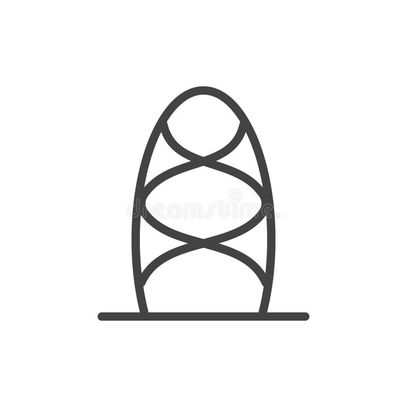 Dome Icon Thin Outline Art Symbol Stock Vector - Illustration of design ...
