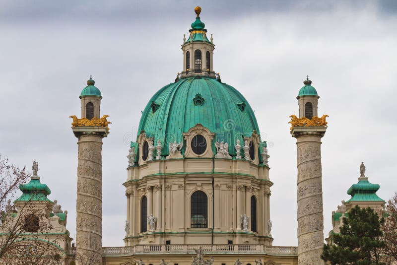 Dome of the Karlskirche (St. Charles S Church) Stock Photo - Image of ...