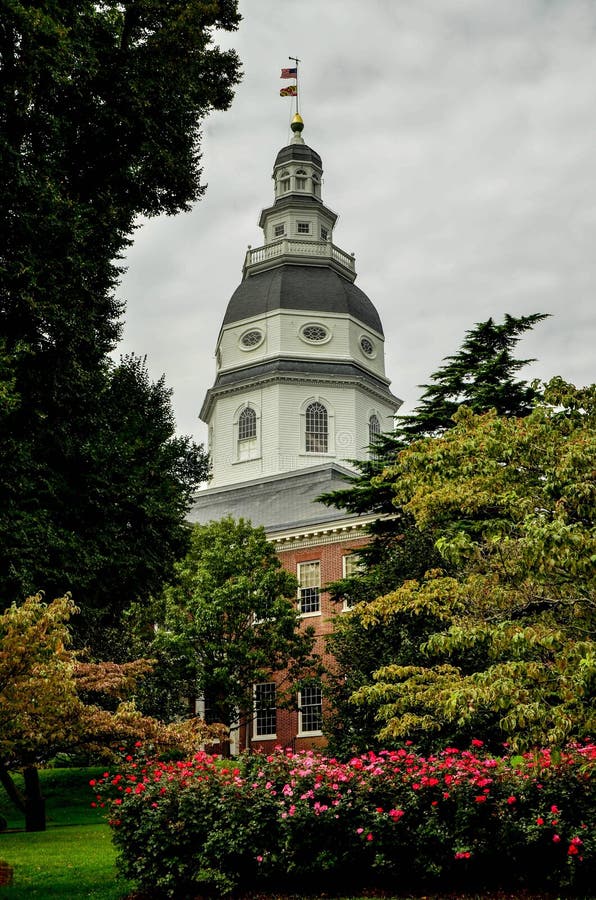 The Dome of the Maryland State Capitol Building Stock Photo - Image of ...