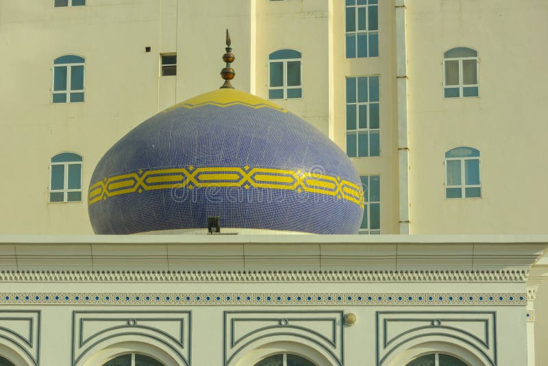 Blue Mosque Minarat , Muscat Oman Stock Image - Image of arch, religion ...