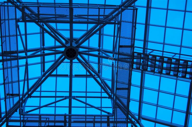 A Dome Of Office Building. A Kind From Within. Roof Frame Struct ...