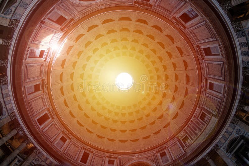 The Dome of the Pantheon. Inside View. Rome, Italy. Editorial Photo ...