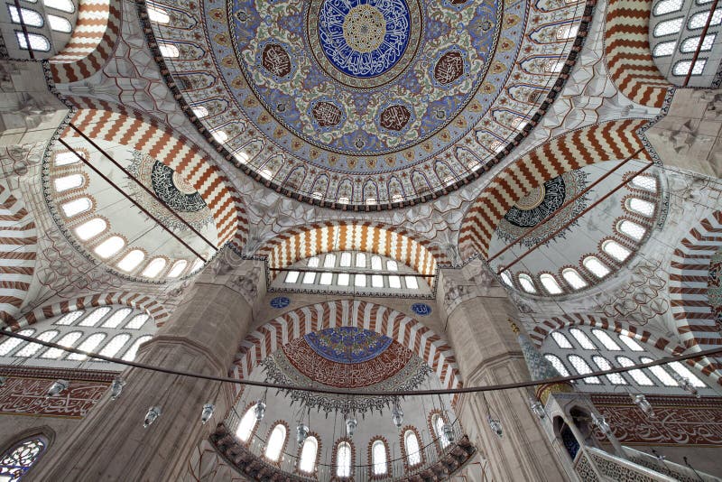 Dome Patterns of Selimiye Mosque Stock Image - Image of europe, unesco ...