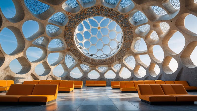 Dome of Peace with Floating Seats, Each Radiating Personal J Stock ...