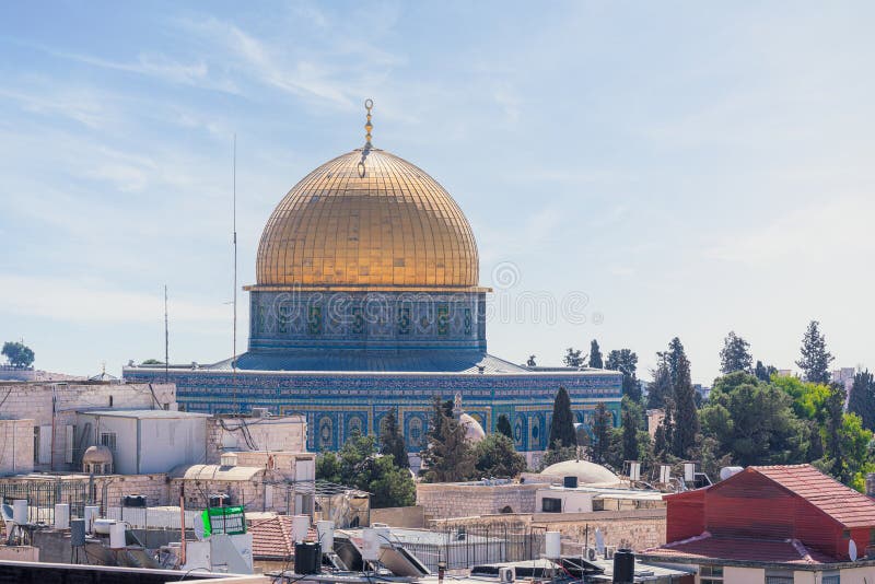 Dome of the Rock, Beautiful Islamic Building Stock Image - Image of ...