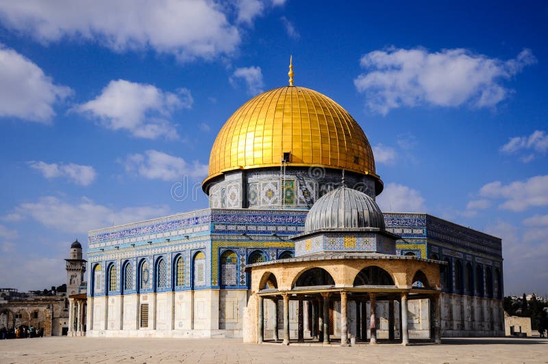 The Golden Dome of the Rock, Jerusalem Old City, Israel. Stock Image ...