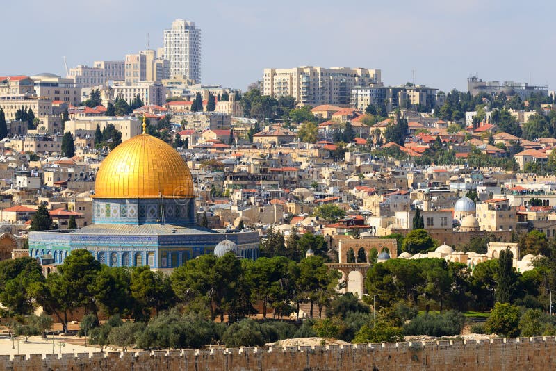 Dome of the Rock and the Old City of Jerusalem. Israel Stock Image ...
