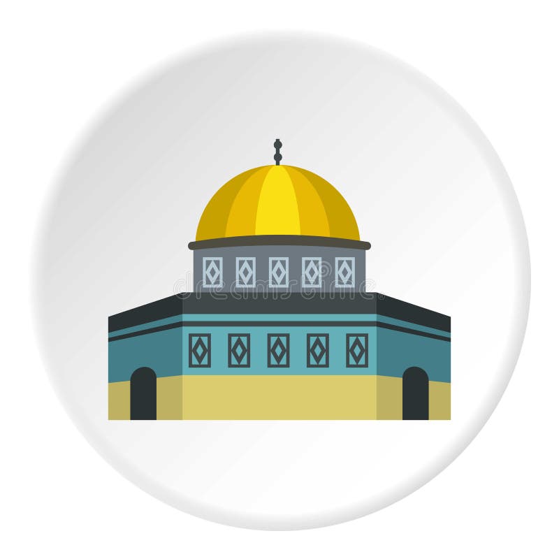 Dome of the Rock on Temple Mount Icon Circle Stock Vector ...