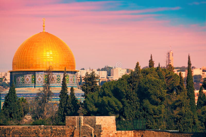 Dome of the Rock on the Temple Mount Stock Photo - Image of ...