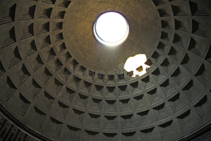 Dome of Rome Pantheon with Oculus. Rome, Italy Stock Image - Image of ...