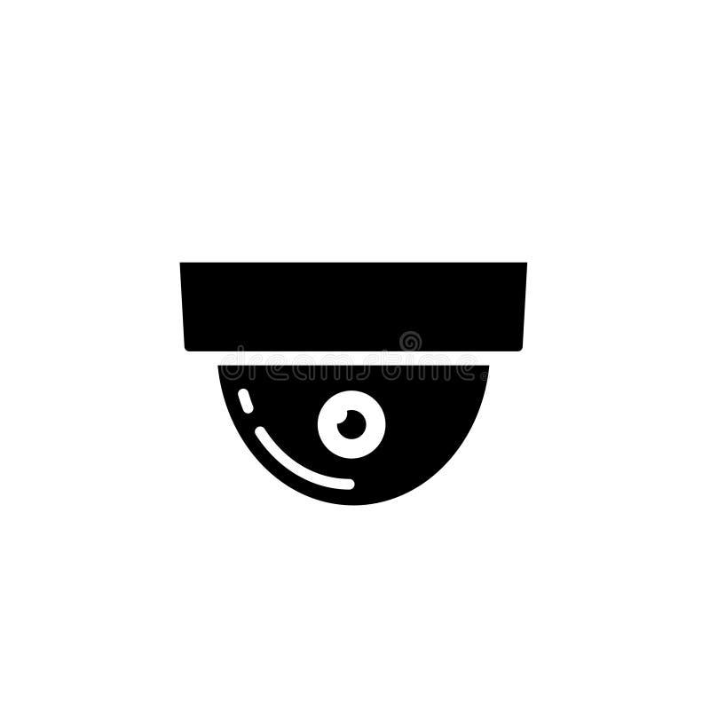 Dome Security Camera Outline Icon. Stock Vector - Illustration of cctv ...