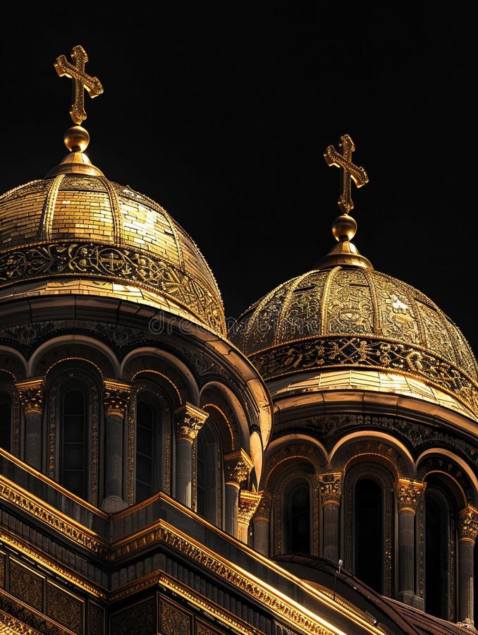 Dome Shaped Gold Byzantine Buildings. Generated with Ai Stock ...