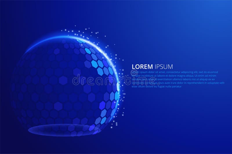 Dome Shield Geometric Vector Illustration on a Blue Background Stock ...