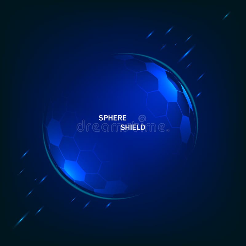 Dome Shield Geometric Vector Illustration on a Blue Background. Bubble ...