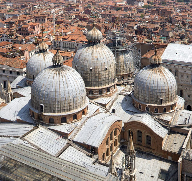 Domes on Venice Towers stock photo. Image of ancient - 35103682