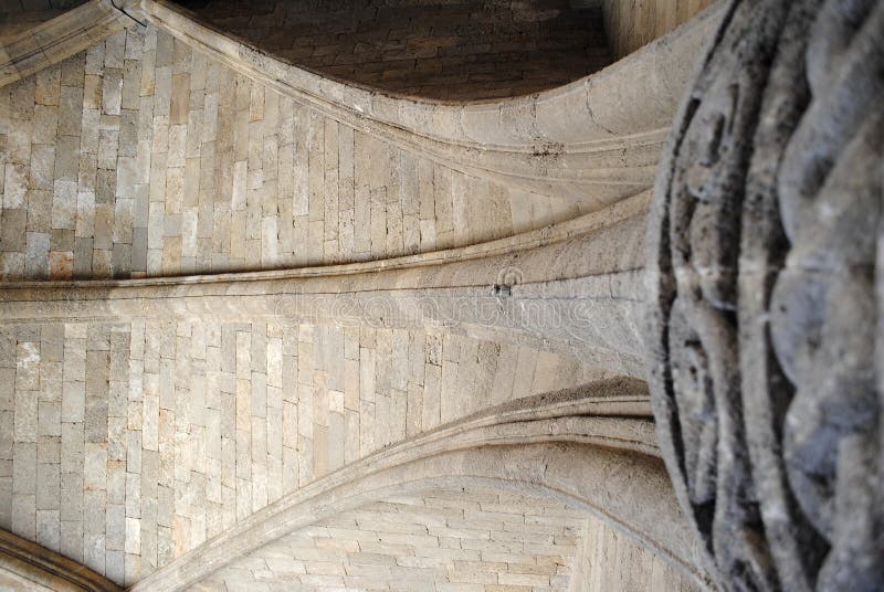 Dome Support in the Fortress of Rhodes Stock Photo - Image of sandstone ...